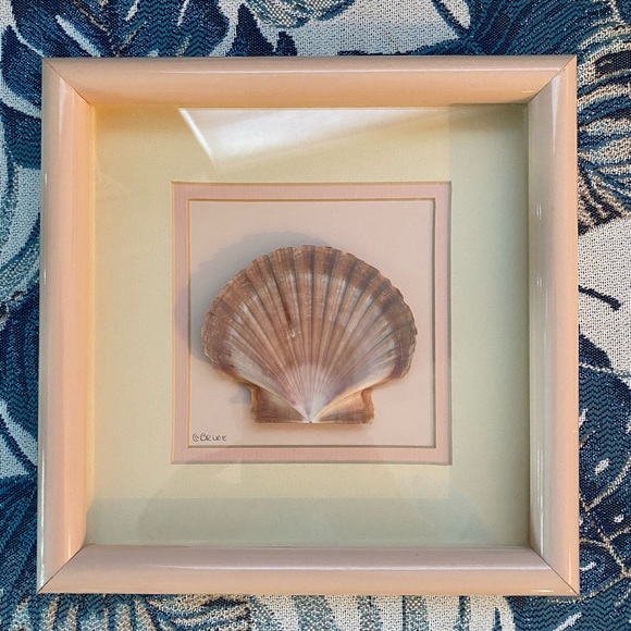 Art | Vintage Art Deco Shell Framed Signed Art | Poshmark